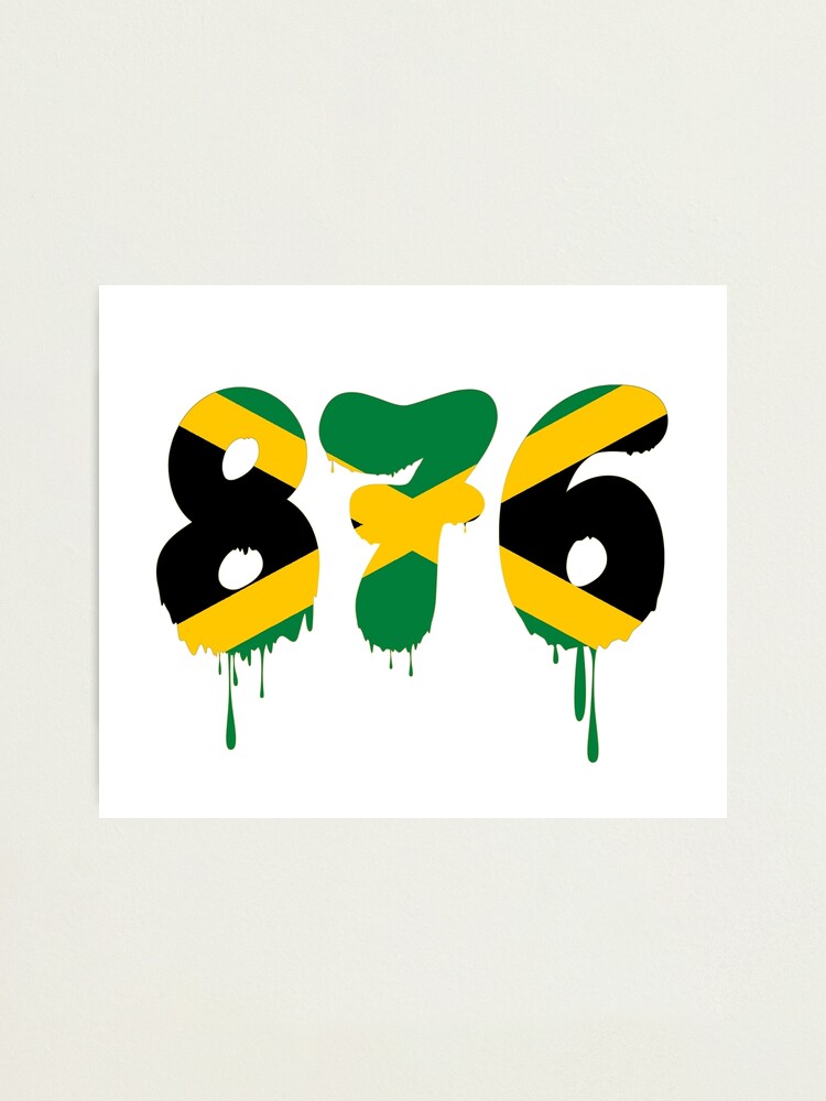 Lámina fotográfica «Código de país 876 de Jamaica con el color de la ...