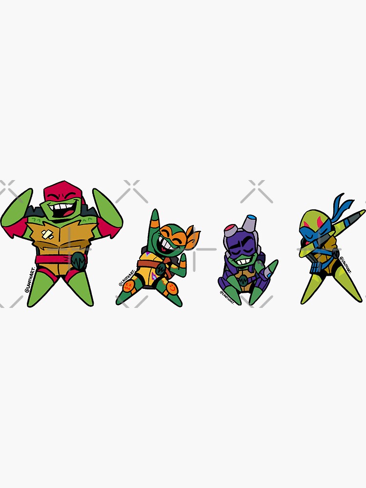 "Rise of the TMNT chibis" Sticker by Lanthart | Redbubble