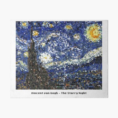 "Vincent Van Gogh - The Starry Night 8-bit" Art Board Print by ...