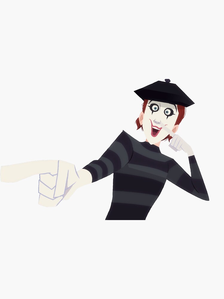 "Mime Bomb Pointing" Sticker for Sale by PizzaHorse | Redbubble