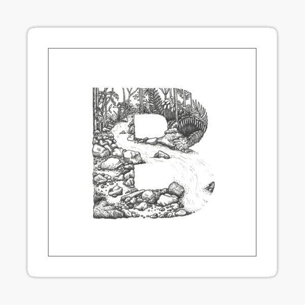 "Ink-Drawn Alphabet - Letter B" Sticker for Sale by brookmo | Redbubble