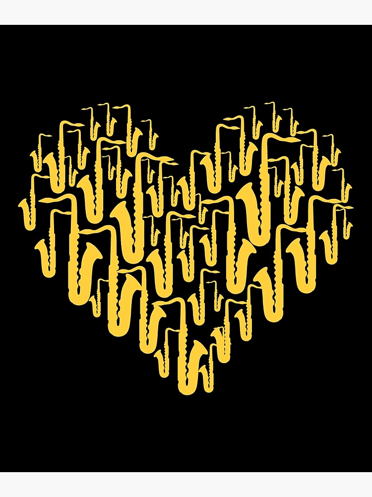 "Saxophone Heart" Poster by alwe-designs | Redbubble