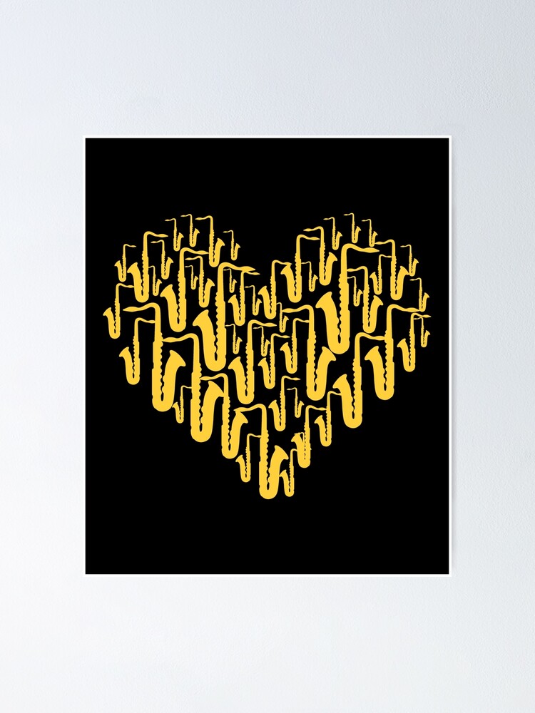 "Saxophone Heart" Poster by alwe-designs | Redbubble