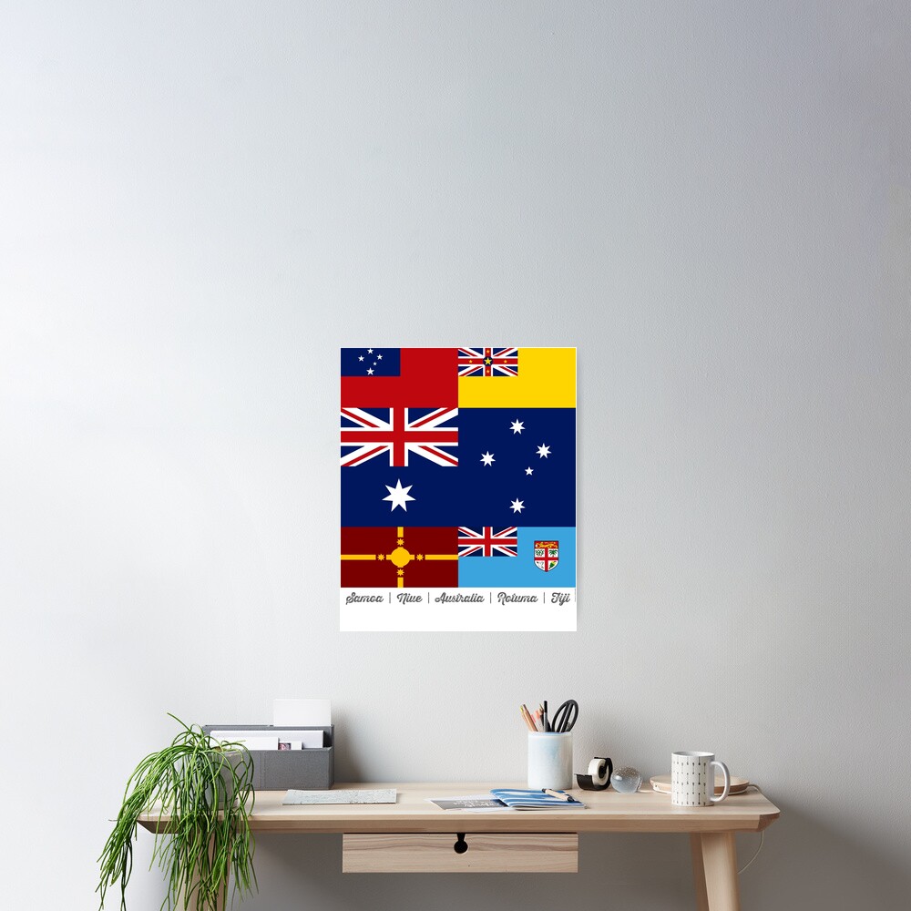 "Samoa, Niue, Australia, Rotuma, Fiji Flags. Ocenian and South Pacific ...