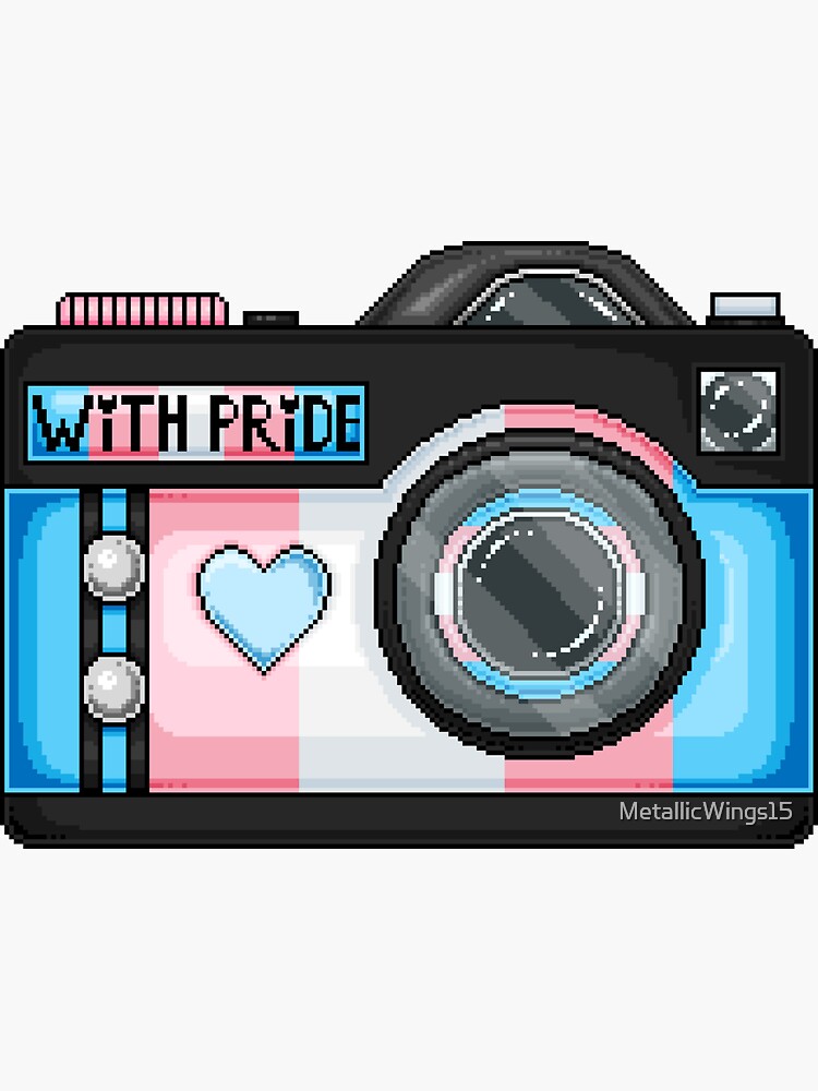 "Trans Pride Pixel Camera" Sticker by MetallicWings15 | Redbubble