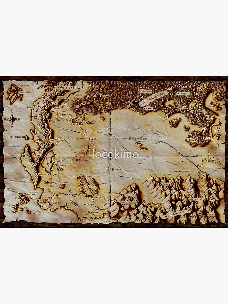 Old folded map of Alagaësia (with background) Premium Matte Vertical ...