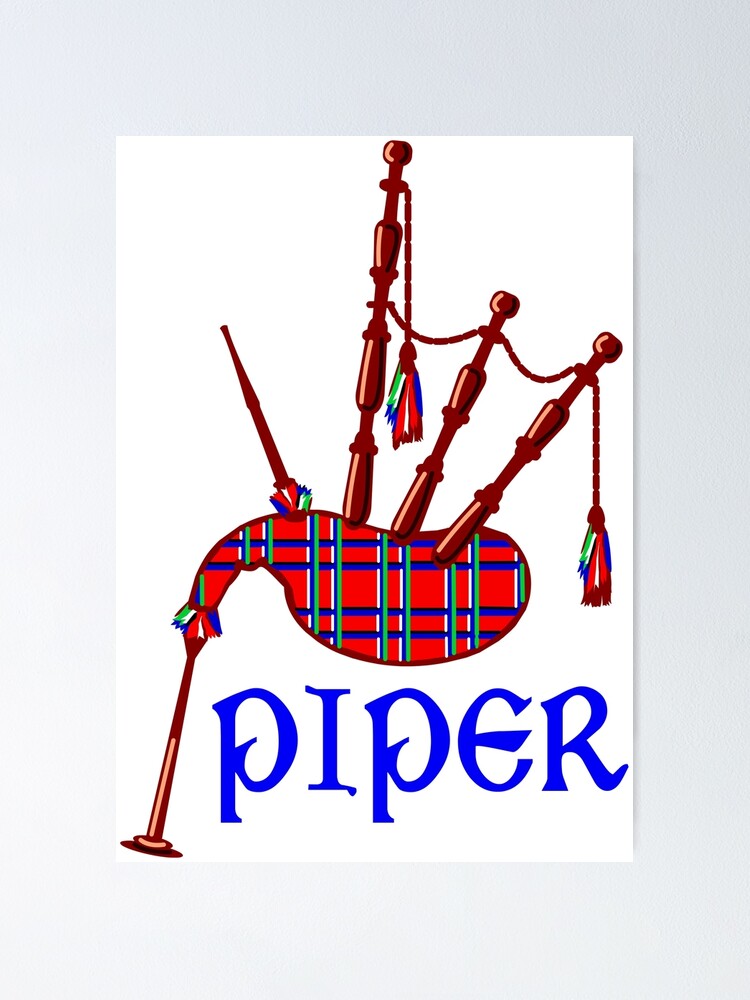 "Bagpipes • PIPER" Poster for Sale by GorillaFarm | Redbubble