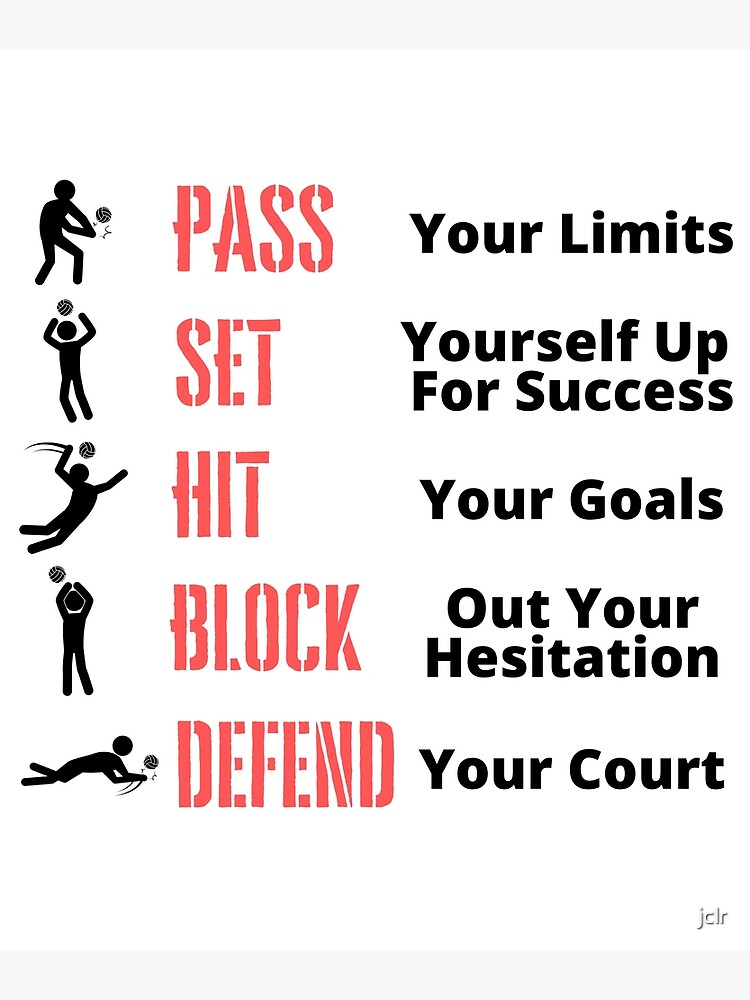 "Volleyball: Pass, Set, Hit" Poster by jclr | Redbubble