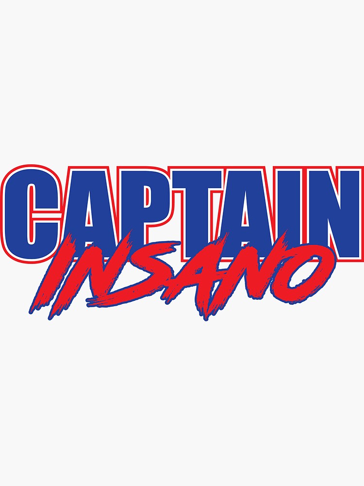 "Captain Insano Shows No Mercy" Sticker by RockApparel | Redbubble