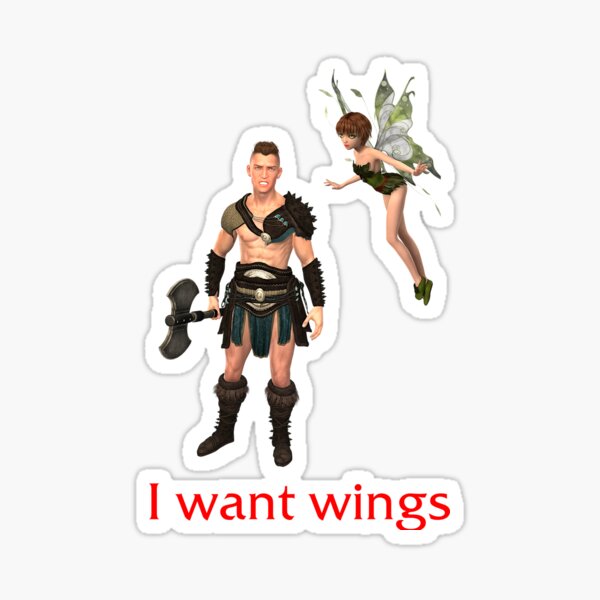 "Gamer Wings Funny Sexy" Sticker for Sale by Alexander Vassiliev ...