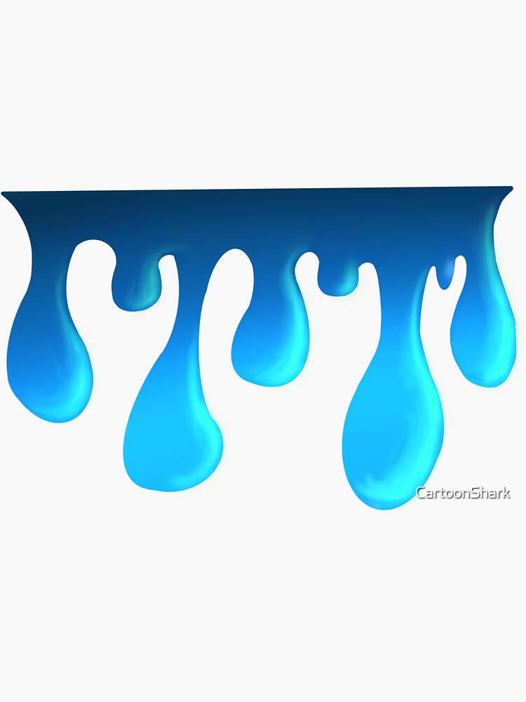 "Blue dripping slime" Sticker by CartoonShark | Redbubble