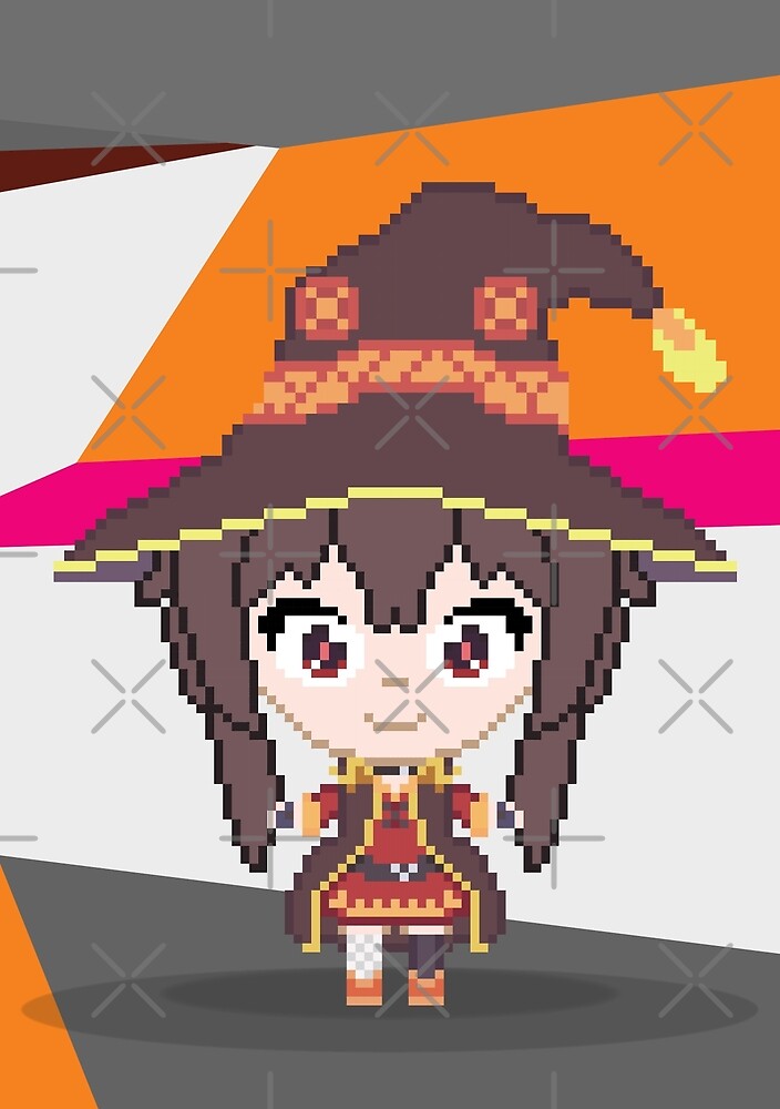 "KonoSuba: Megumin Pixel Art" by Jarrid Lawson | Redbubble