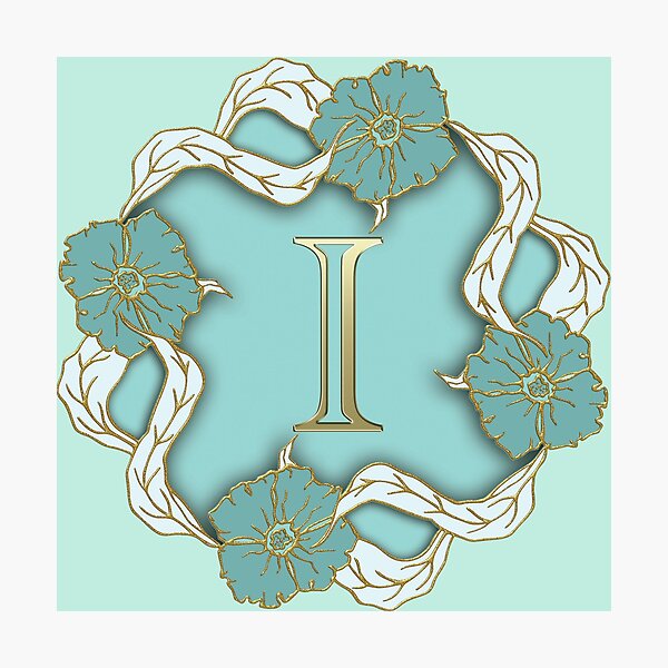 "Letter I Monogram Initial Alphabet" Photographic Print by ...