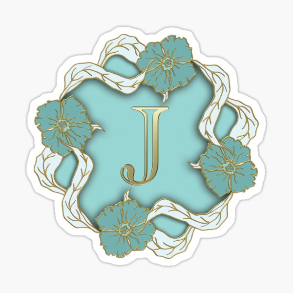 "Letter J Monogram Initial Alphabet" Sticker by BalloonPrints | Redbubble