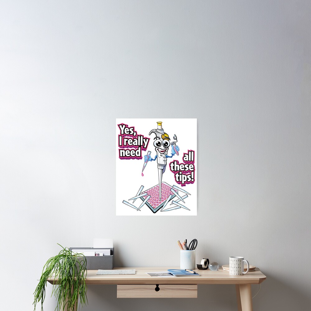 "PCR Pipette Funny Cute Science Cartoon - Yes, I Really Need All These ...