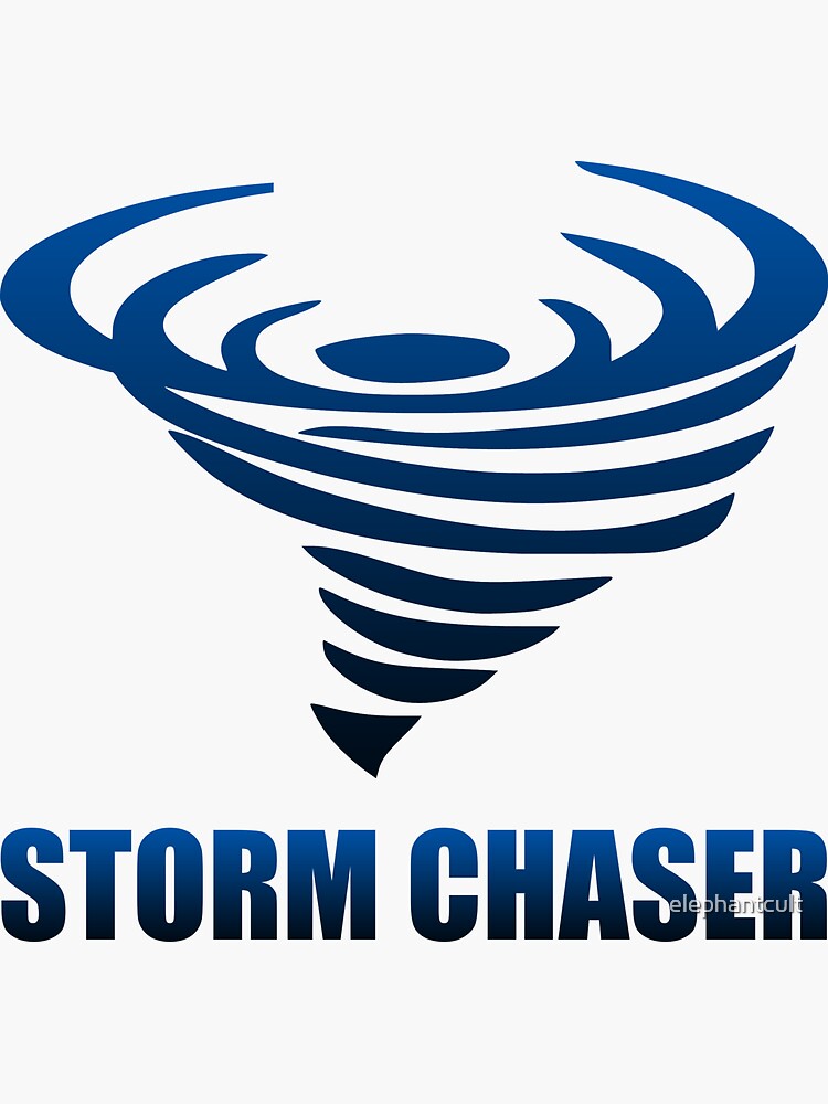 "Storm Chaser - Swirling Tornado - Blue & Black Coloring" Sticker for ...