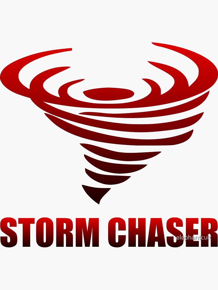 "Storm Chaser - Swirling Tornado - Red & Black Coloring (NEW)" Sticker ...
