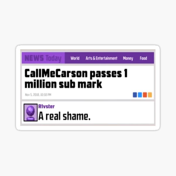 "CallMeCarson - "SHAME"" Sticker by ironmaniac | Redbubble