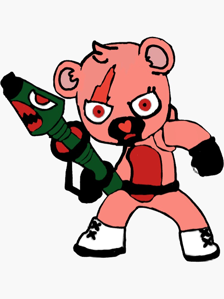 "Pink killer bear " Sticker for Sale by LeoRata | Redbubble
