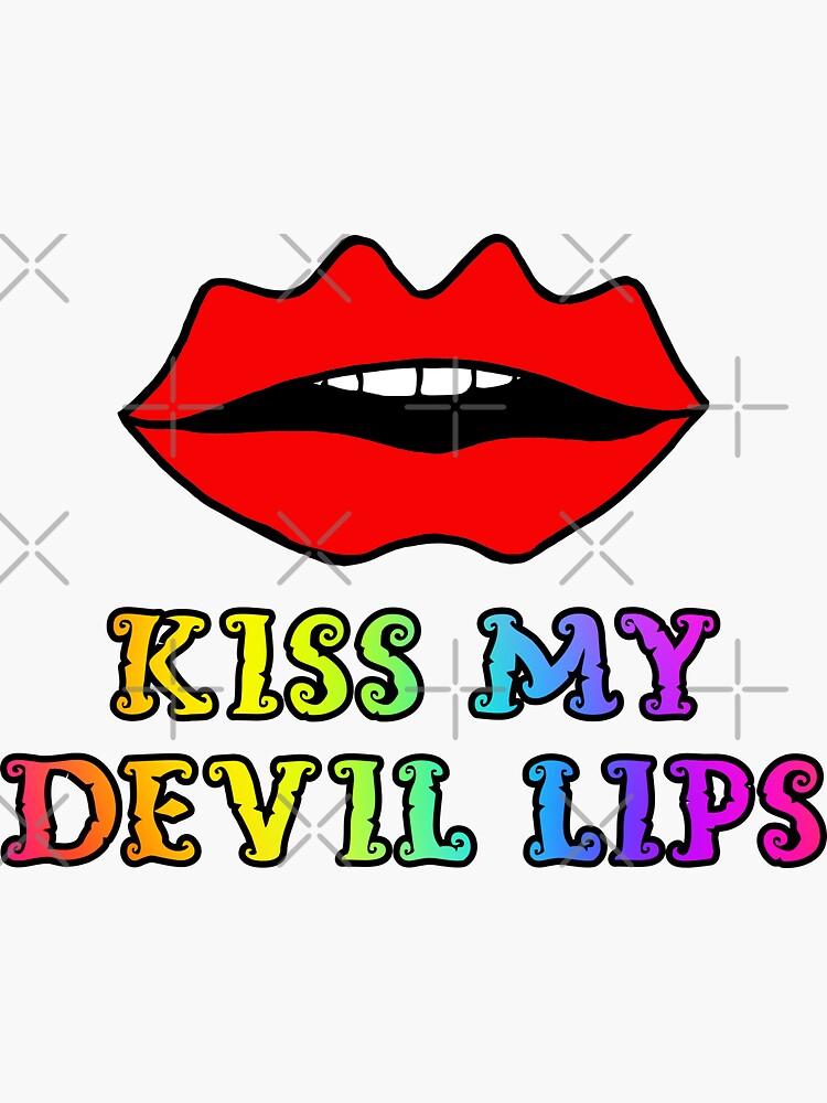 "Red Devil Lips " Sticker by ojdart | Redbubble