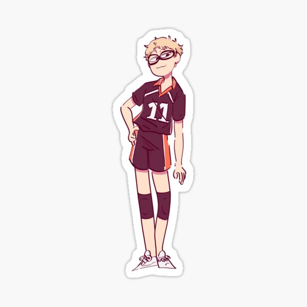 "Tsukishima Sticker" Sticker for Sale by PrancingDoodles | Redbubble