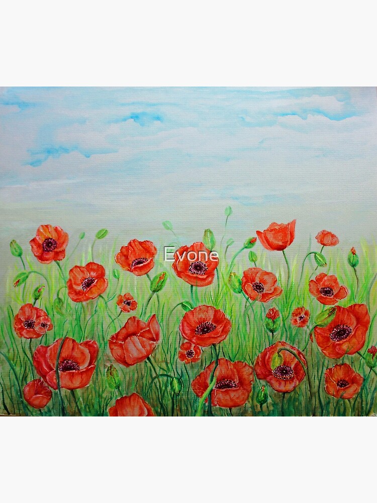 "Poppies Flowers" Poster for Sale by Evone | Redbubble