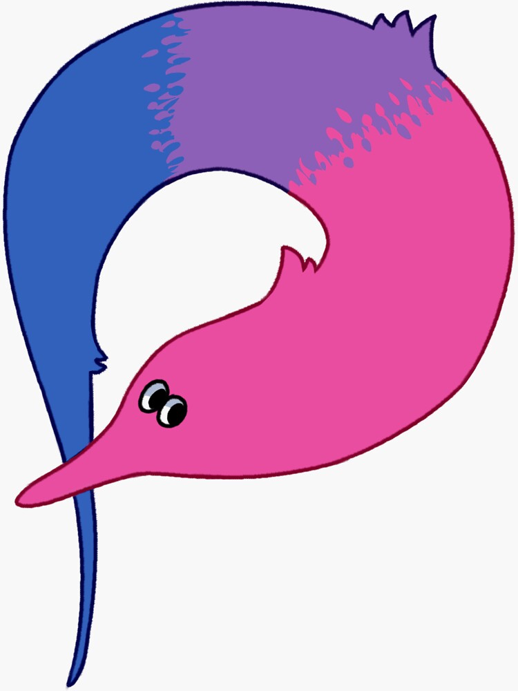 "Bi Worm on a String" Sticker by SleepingRogue | Redbubble
