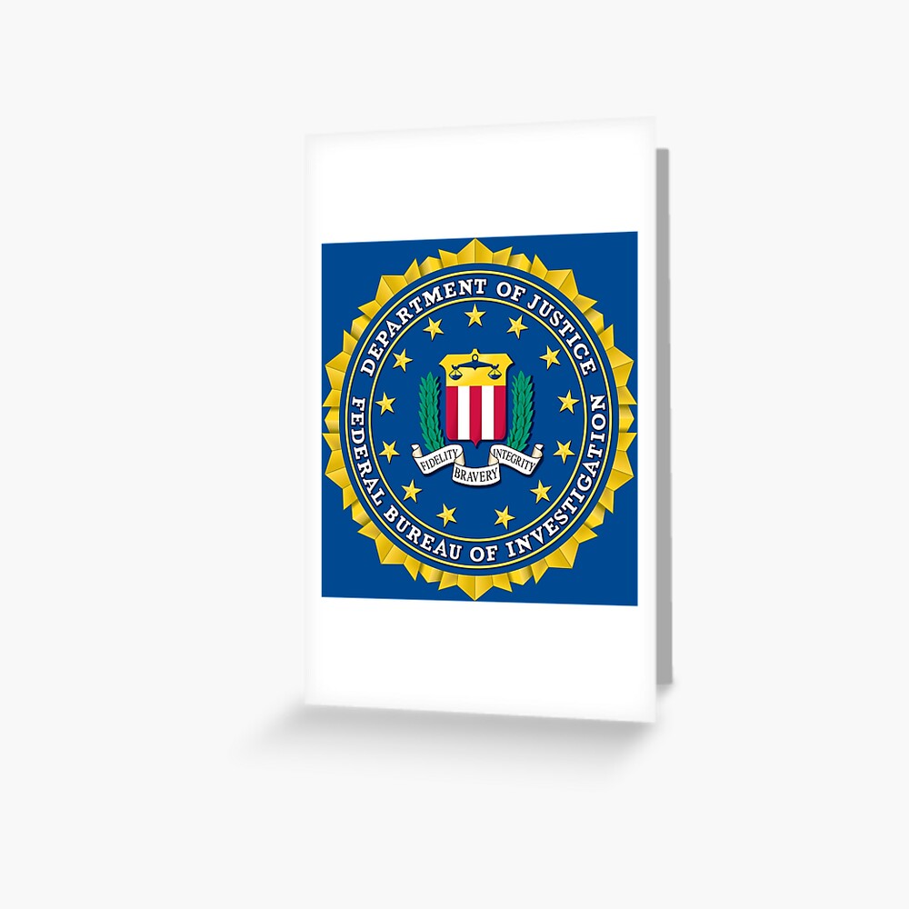 "FBI Seal - Seal of the Federal Bureau of Investigation" Greeting Card ...