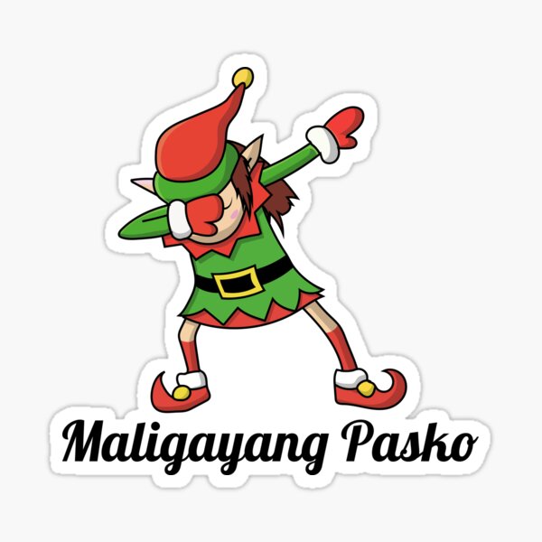 "santa's helper dab maligayang pasko" Sticker by atevern | Redbubble