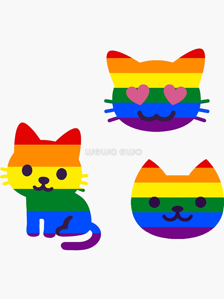 Gay Pride Cats Gay Rainbow Pride Cats Sticker Pack Sticker For Sale