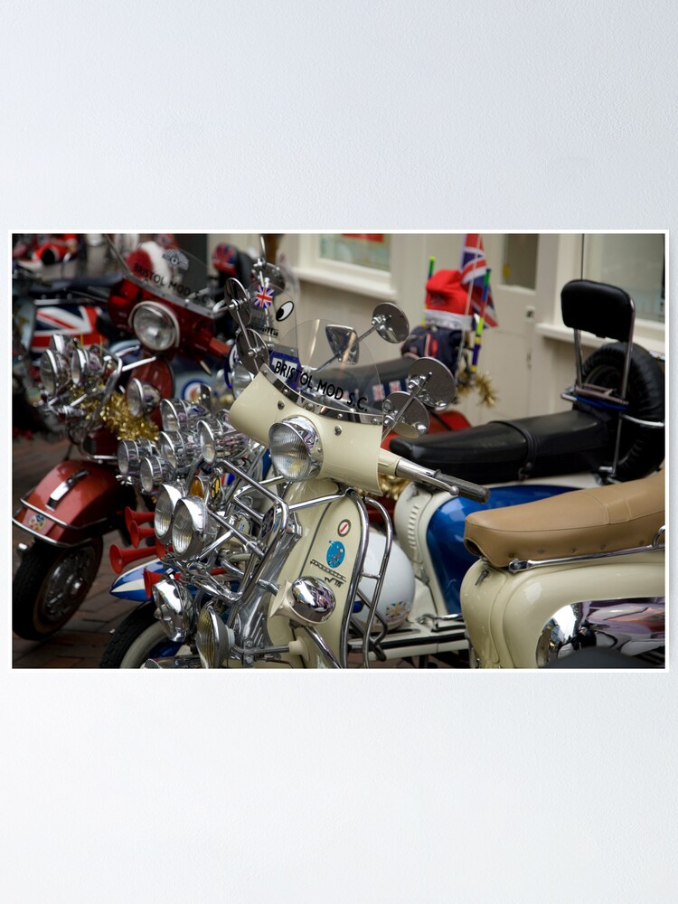 "mods scooters in london's carnaby street" Poster for Sale by Martin ...