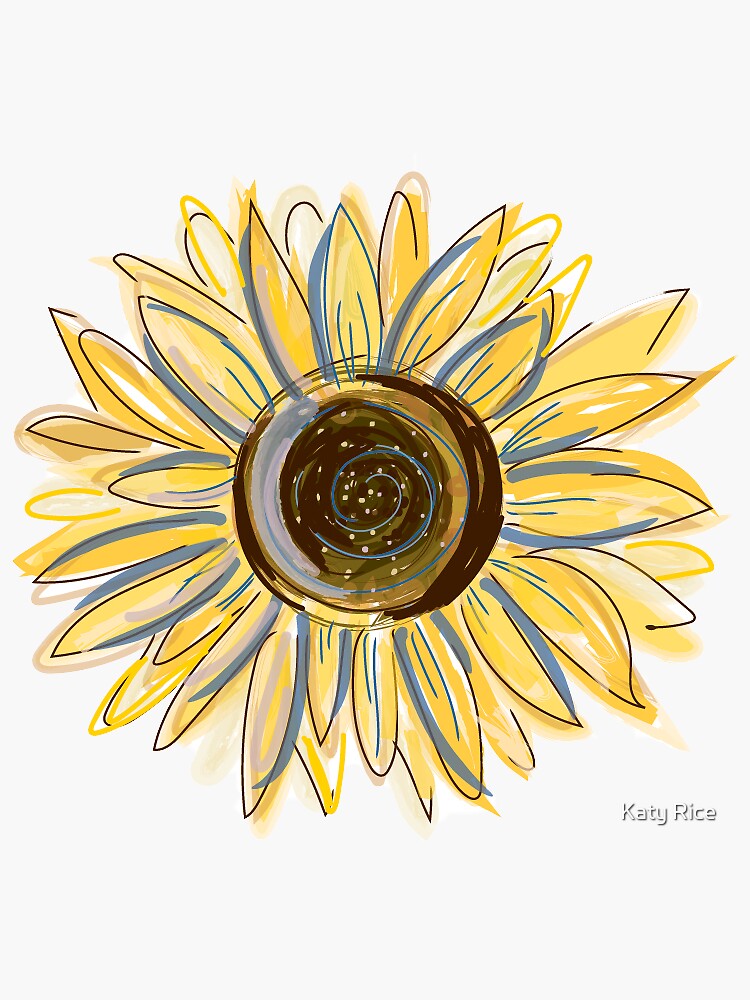 "Sunflower" Sticker for Sale by katyrice | Redbubble