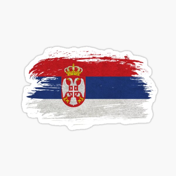 "Serbia national flag in vintage design" Sticker by Rocky2018 | Redbubble