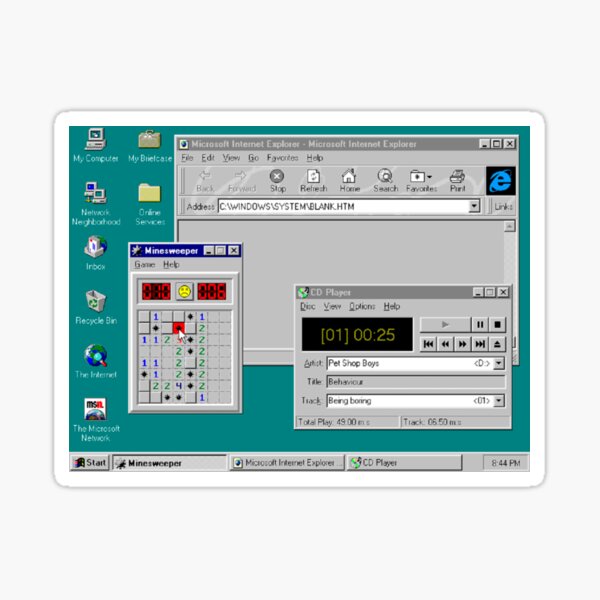 "Windows 95 Desktop" Sticker by LowStreetwear | Redbubble