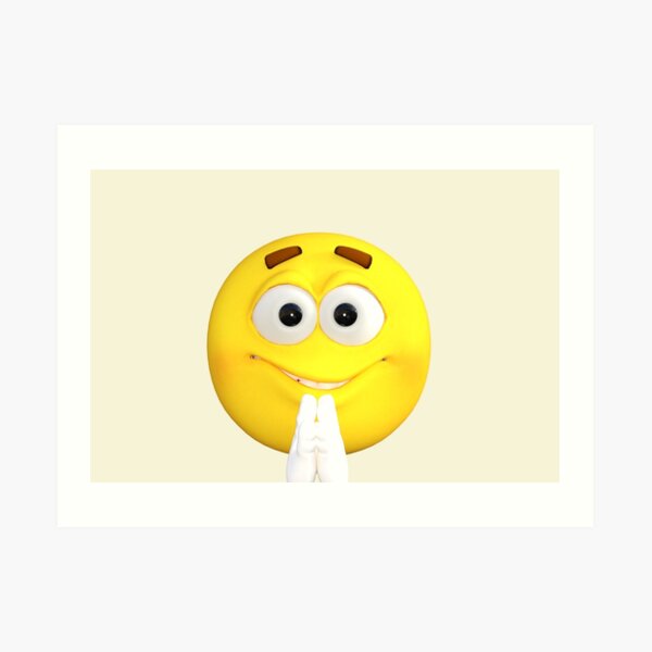 "Emoji Emoticon Smiley Pray Prayer Face" Art Print for Sale by ...