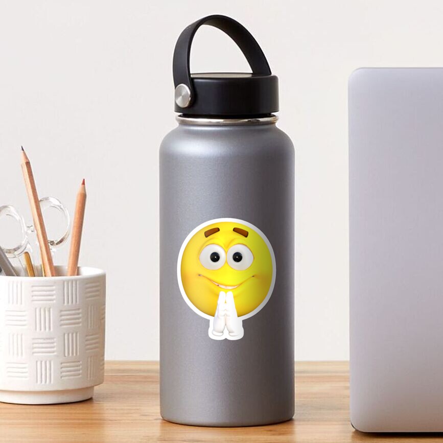 "Emoji Emoticon Smiley Pray Prayer Face" Sticker for Sale by ...