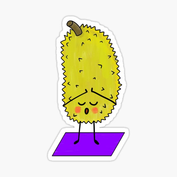 "Fruit Jackfruit Yoga Friends Cute Fruit Vintage Fun Vegan Stickers ...