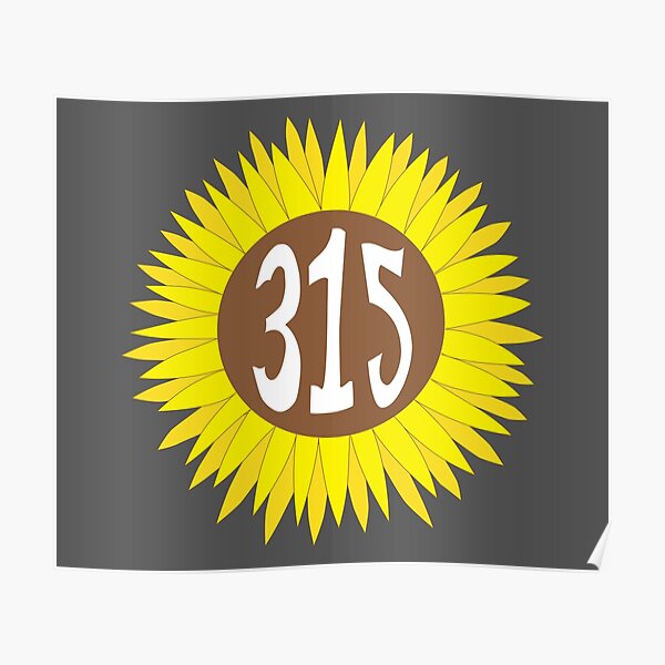 "Hand Drawn New York Sunflower 315 Area Code" Poster for Sale by ...