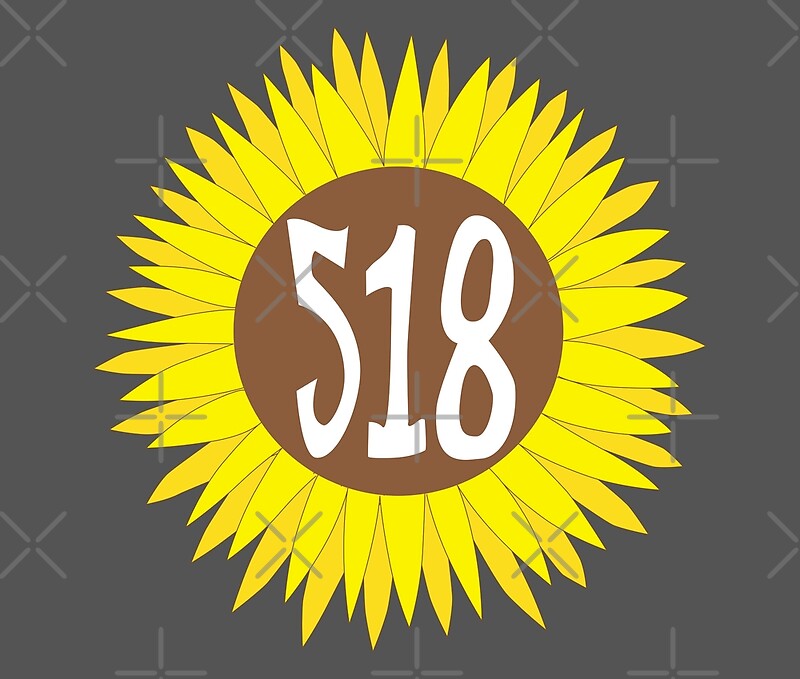 "Hand Drawn New York Sunflower 518 Area Code" by itsrturn | Redbubble