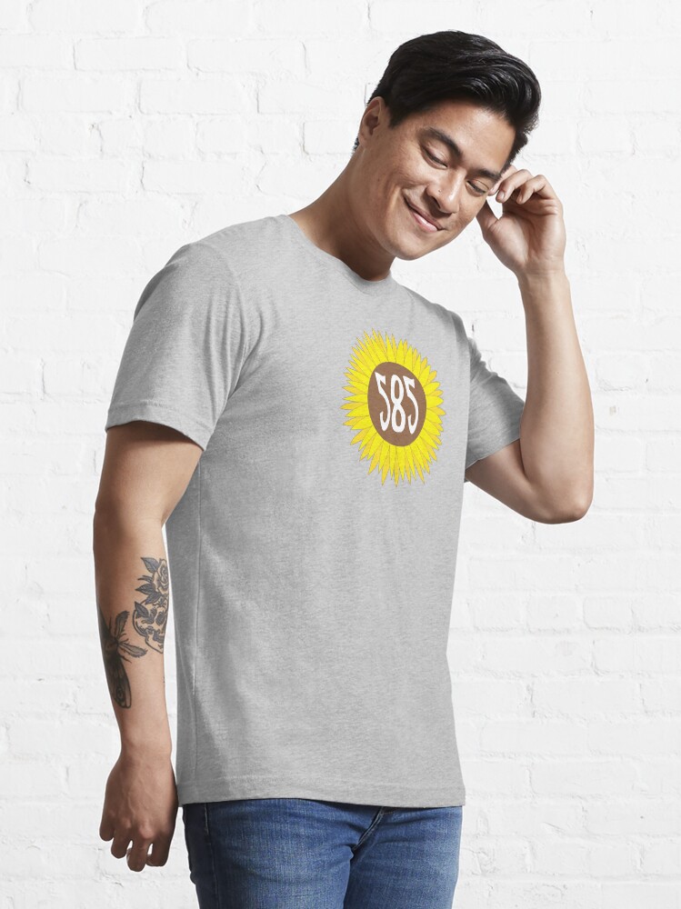 "Hand Drawn New York Sunflower 585 Area Code" T-shirt for Sale by ...