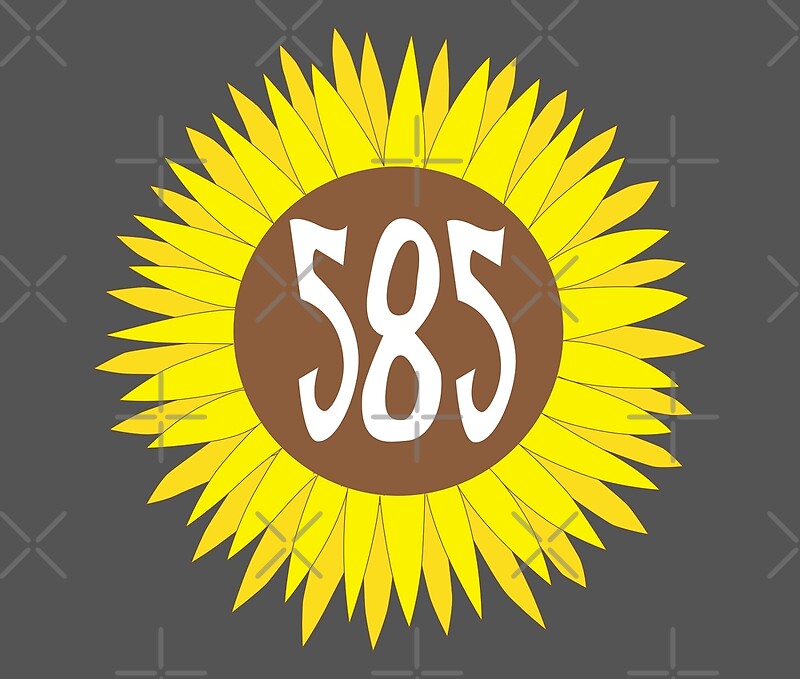 "Hand Drawn New York Sunflower 585 Area Code" by itsrturn | Redbubble