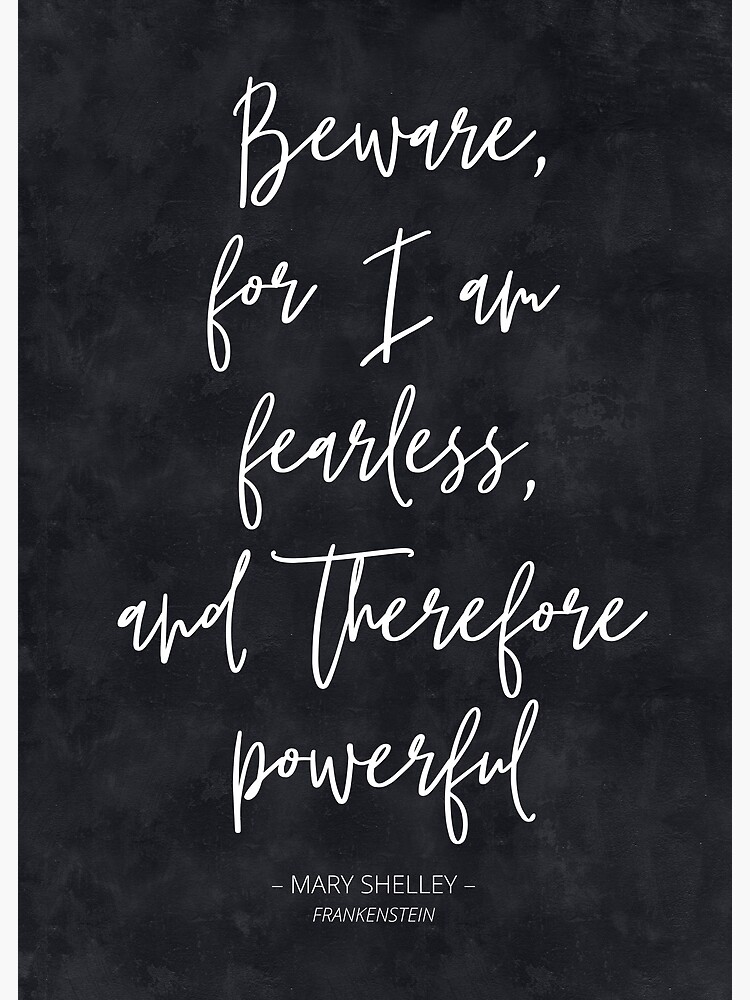 "Classic Quote from Mary Shelley's Frankenstein" Poster for Sale by ...