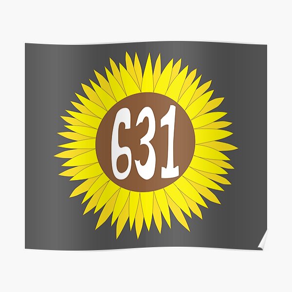 "Hand Drawn New York Sunflower 631 Area Code" Poster by itsrturn ...