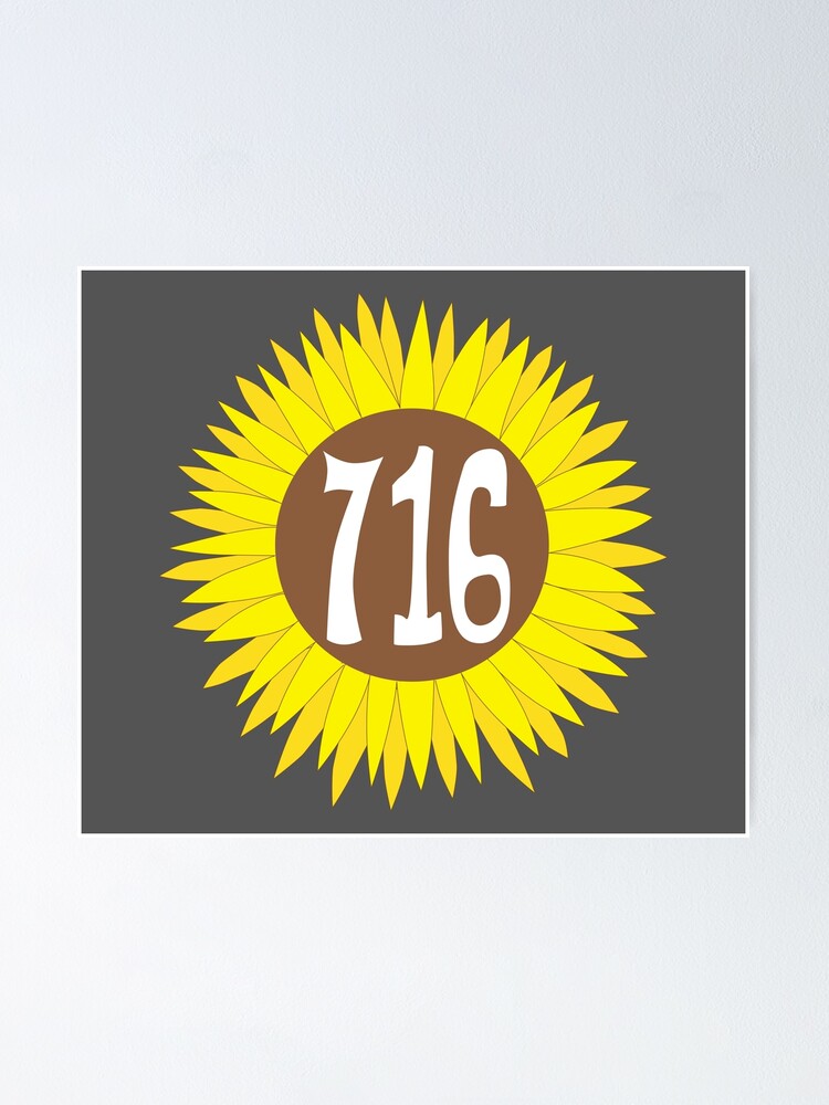 "Hand Drawn New York Sunflower 716 Area Code" Poster by itsrturn ...