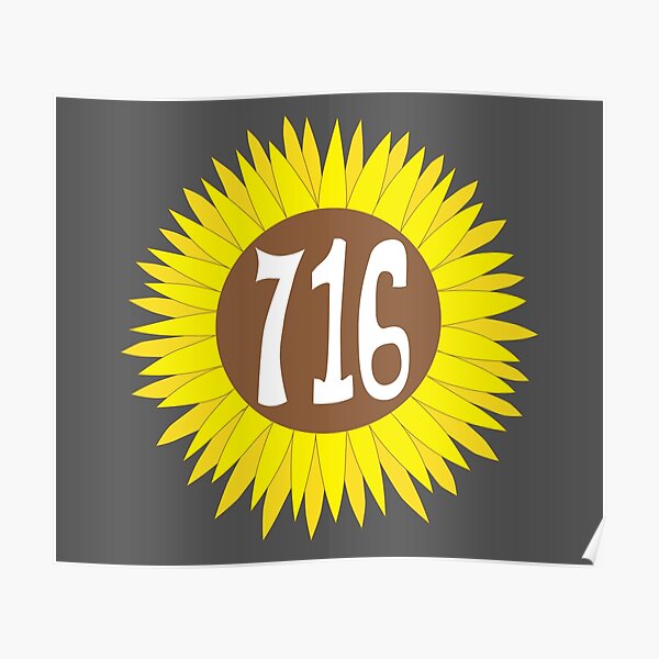 "Hand Drawn New York Sunflower 716 Area Code" Poster by itsrturn ...