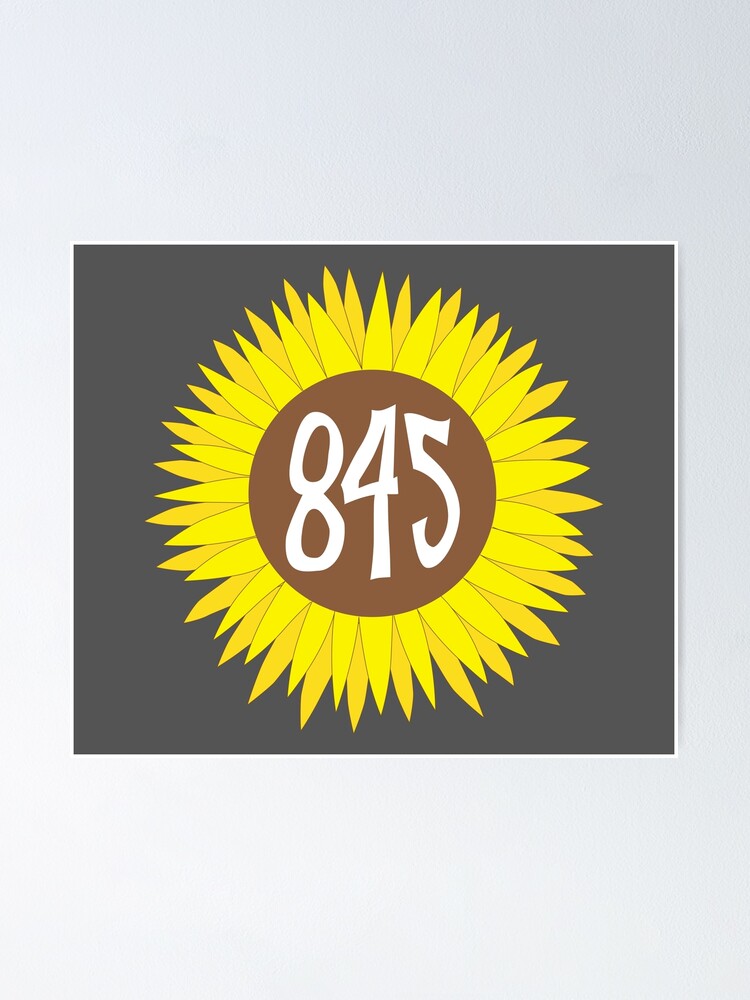 "Hand Drawn New York Sunflower 845 Area Code" Poster for Sale by ...