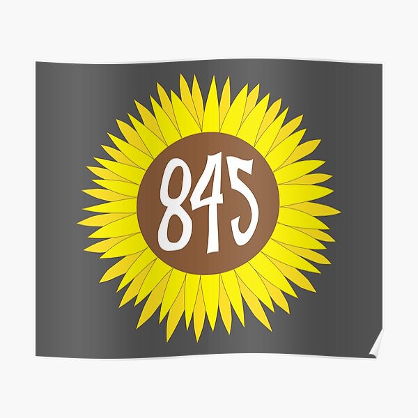 "Hand Drawn New York Sunflower 845 Area Code" Poster for Sale by ...