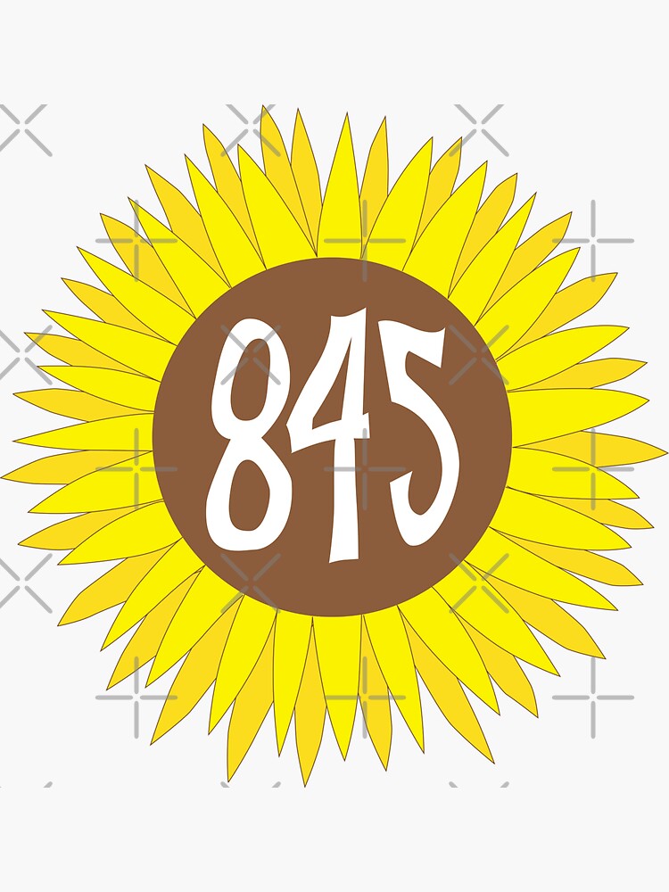 "Hand Drawn New York Sunflower 845 Area Code" Sticker for Sale by ...