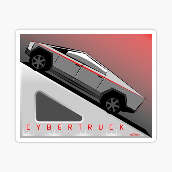 "Tesla Cybertruck 2" Sticker for Sale by car2oonz | Redbubble