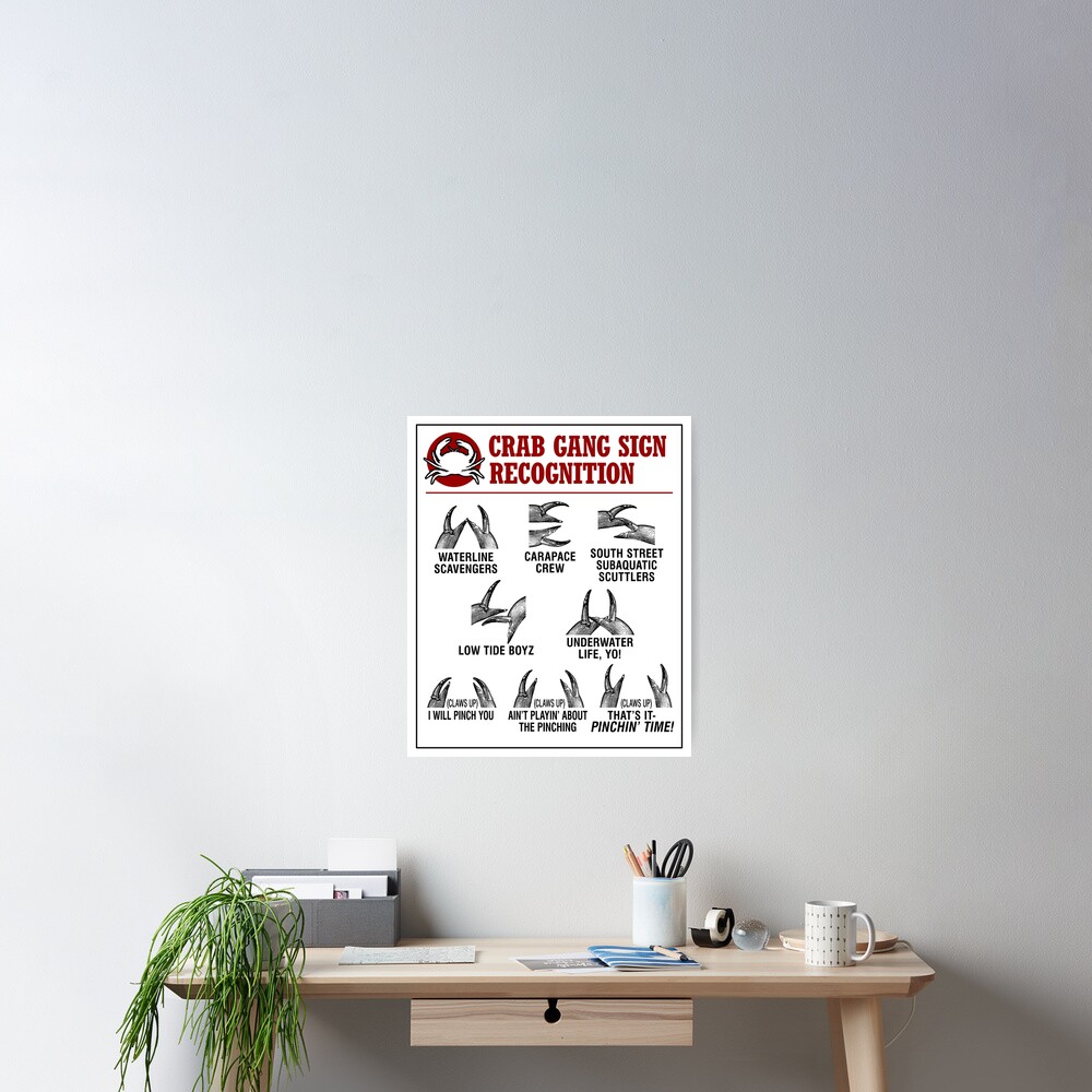 "Crab Gang Signs Chart" Poster for Sale by ErixWorx | Redbubble